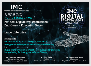 WeSchool wins prestigious IMC Digital Technology Award 2020 for digital transformation ...