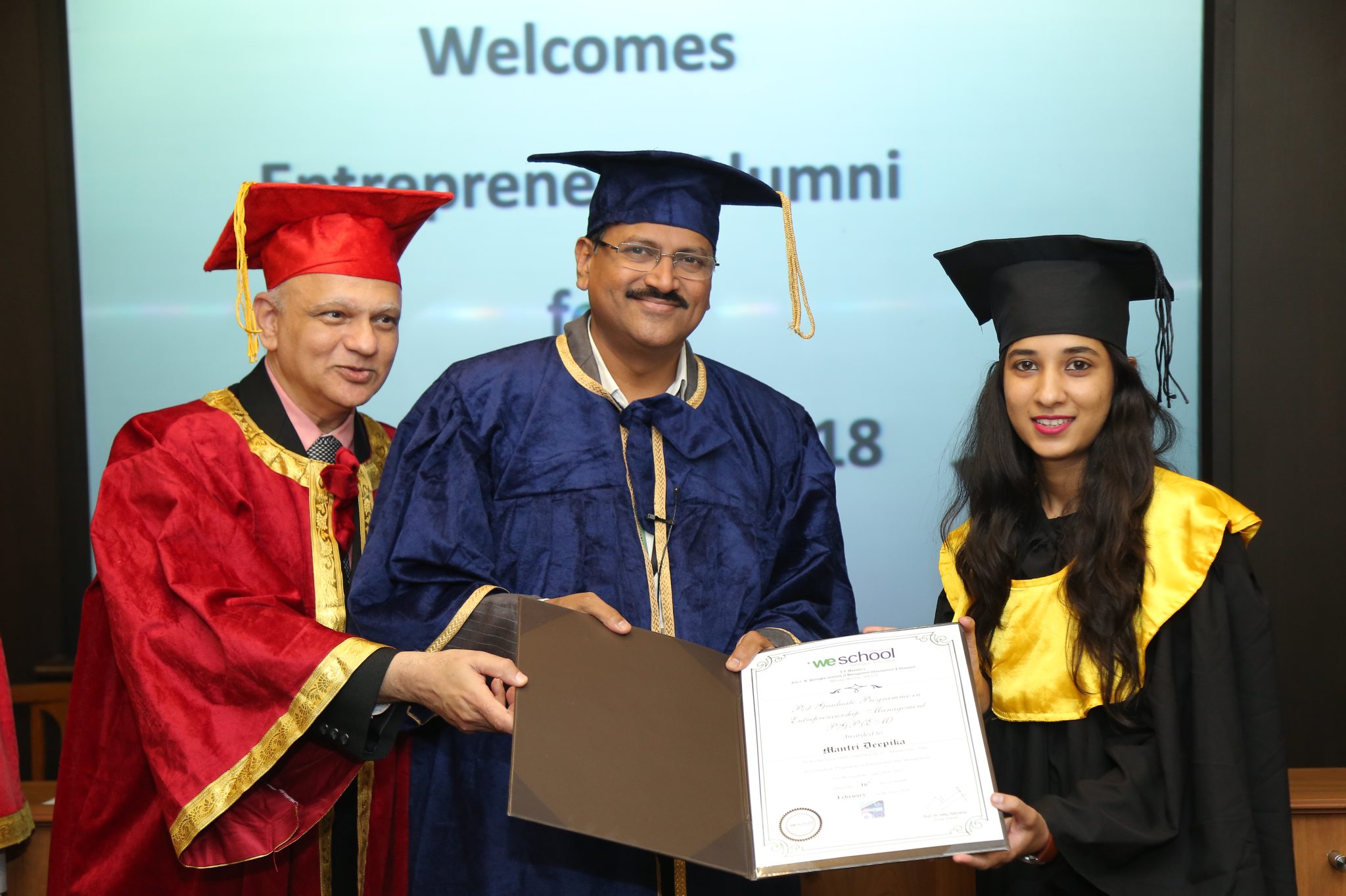 Entreprenuers @WeSchool awarded Convocation Certificates - Welingkar ...